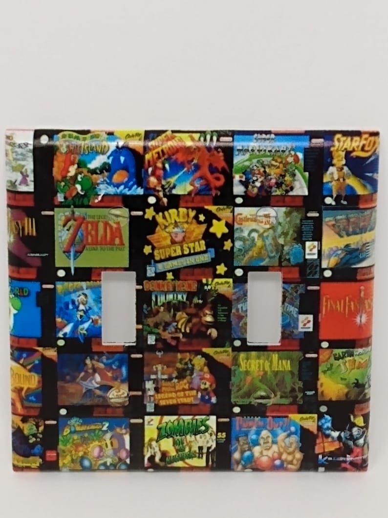 Super Nintendo SNES Vintage Game Collage Double Light Switch Plate - Etsy