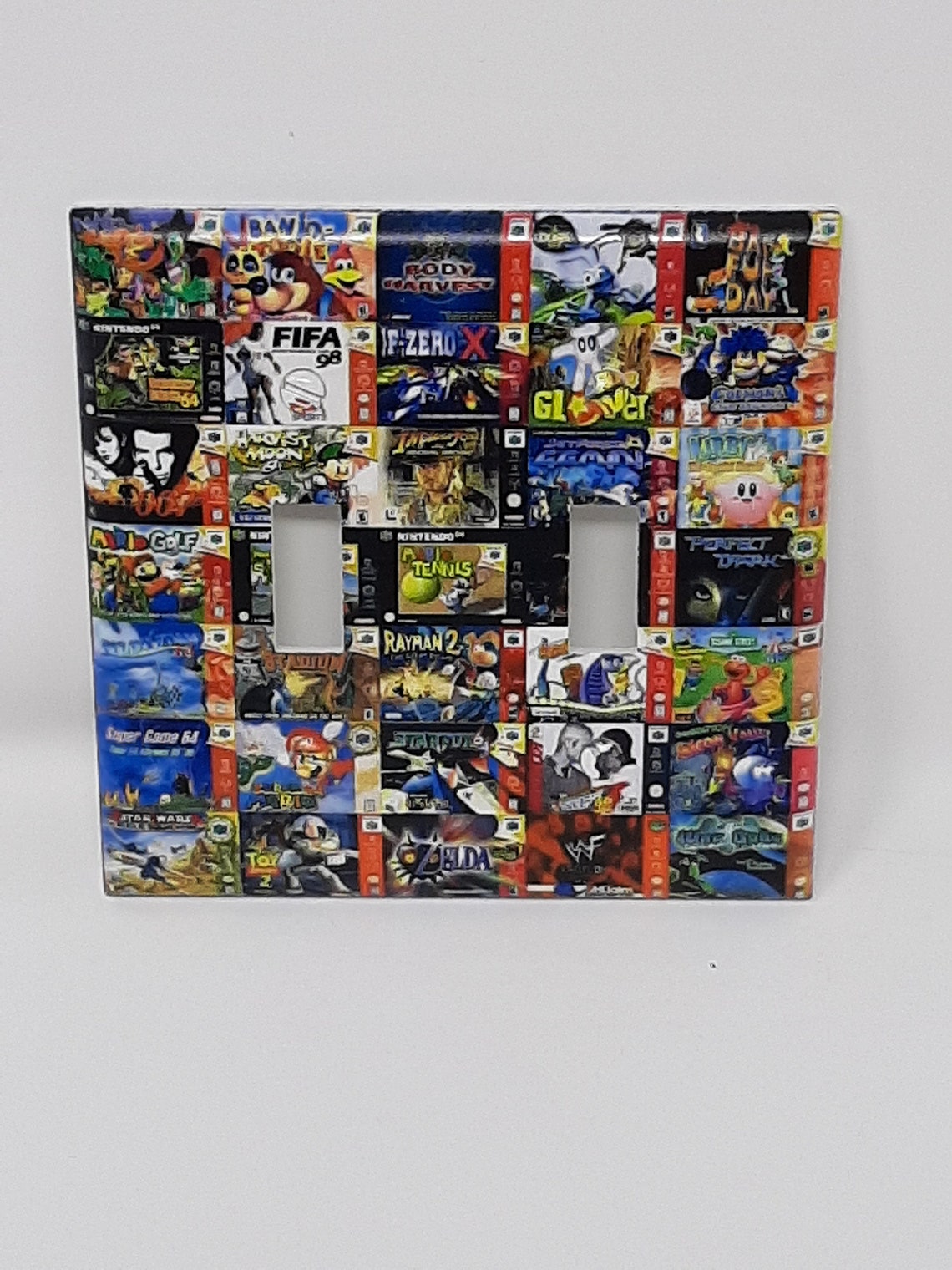 Vintage N64 Games Collage Double Light Switch Plate - Etsy
