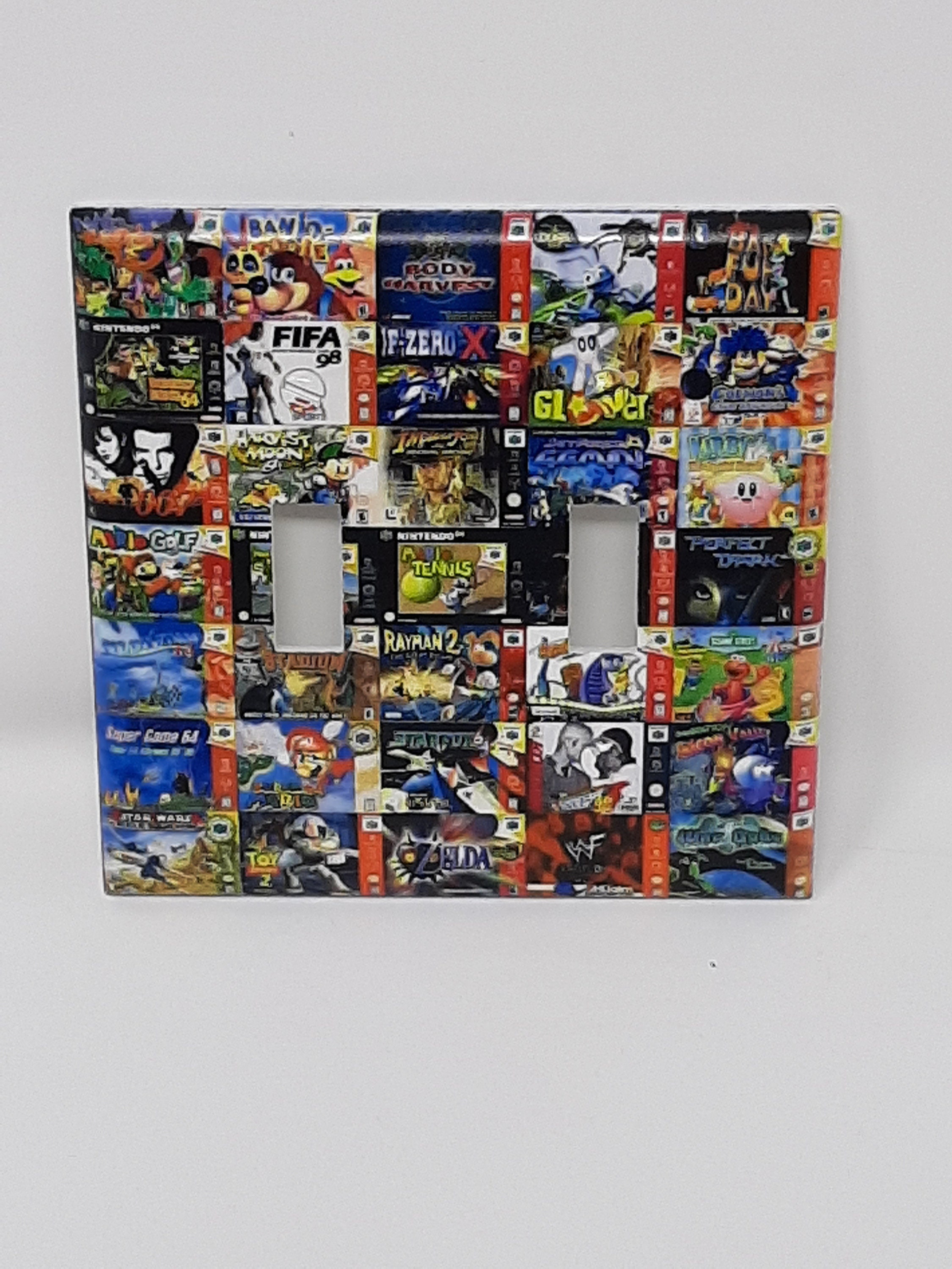 Vintage N64 Games Collage Double Light Switch Plate - Etsy