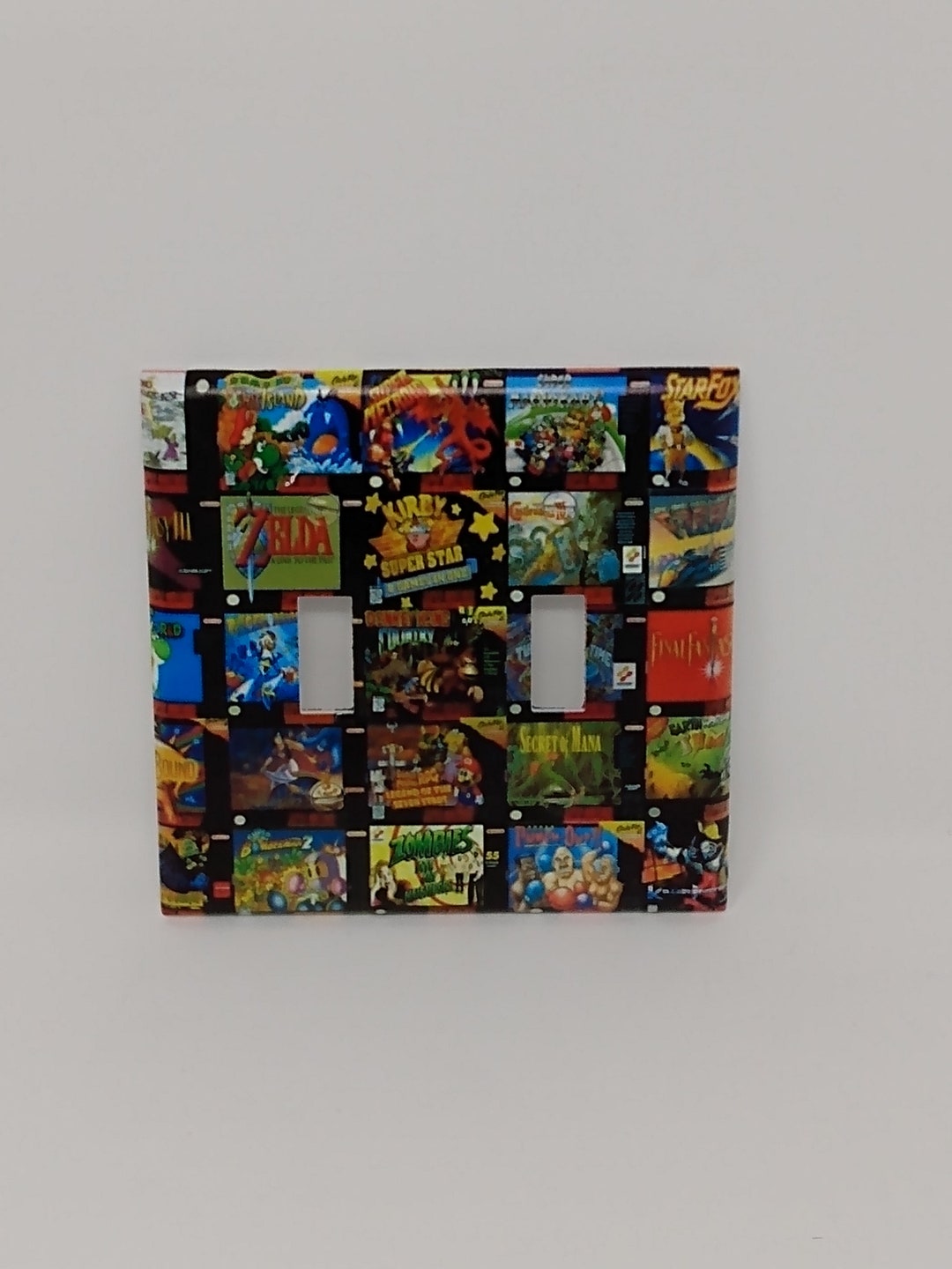 Super Nintendo SNES Vintage Game Collage Double Light Switch Plate - Etsy