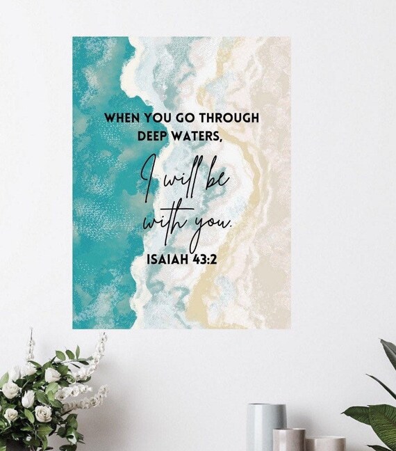 Bible Verse Ocean Wall Art Inspirational Beach Signs - Etsy