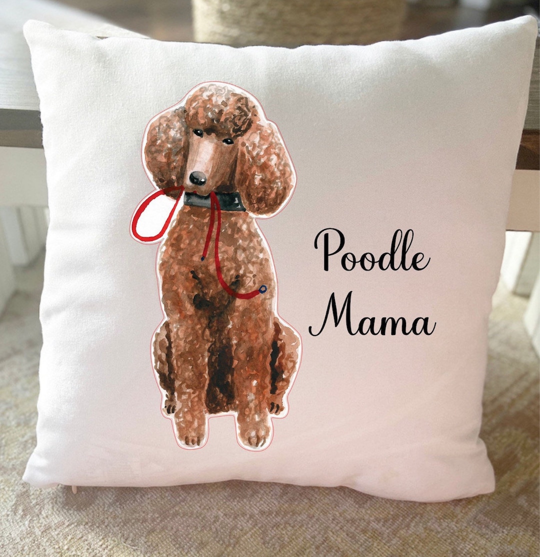 Red Poodle Pillow Standard Poodle Pillow Apricot Poodle Poodle Mom Gift ...