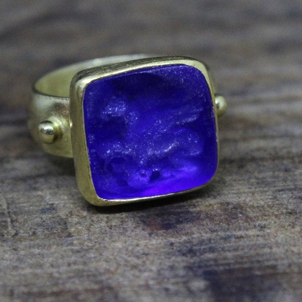 Intaglio Glass Ring - Etsy