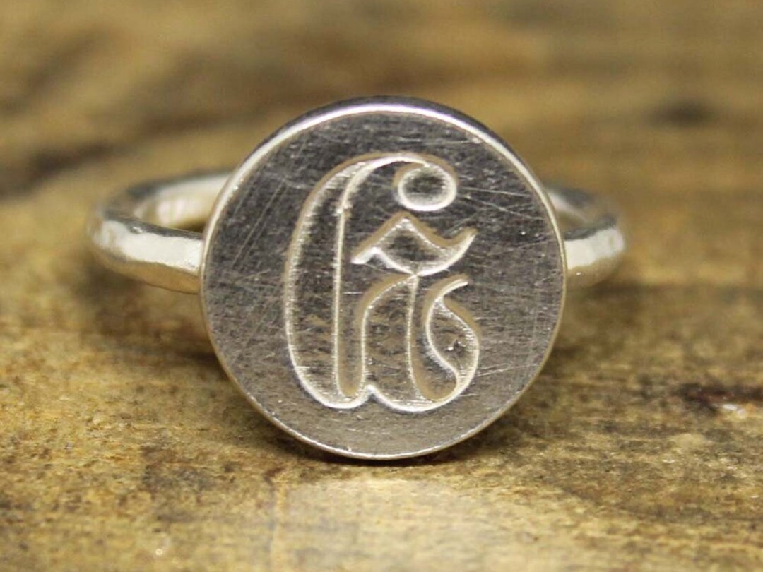 Personalized Signet Ring Custom Letter Minimalist Sterling Silver ...