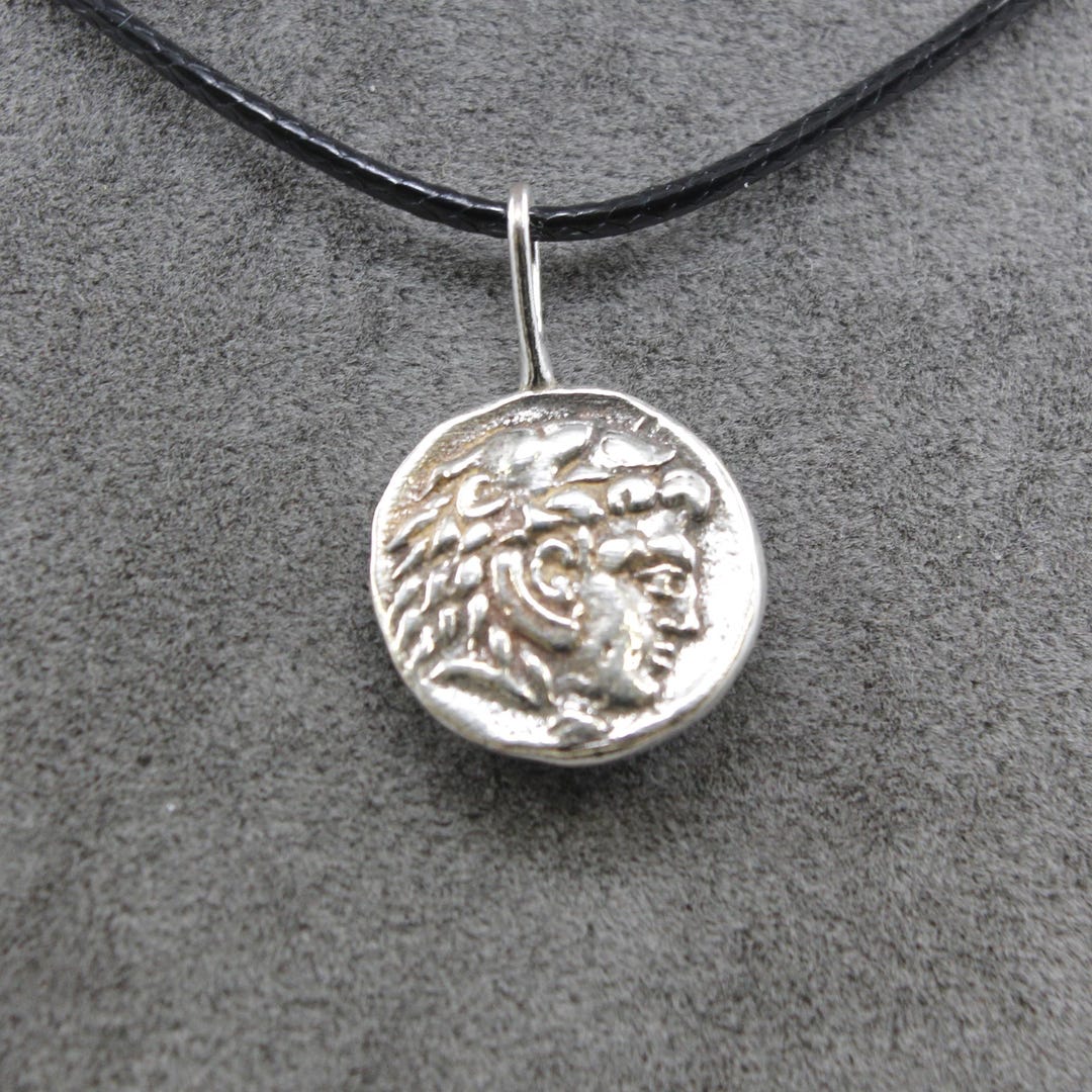 Handmade Bronze Alexander the Great Coin Pendant - 925K Silver Plated ...