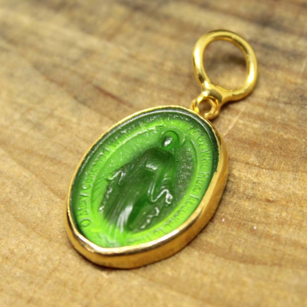 Handmade Intaglio Glass Virgin Mary Pendant Glass Art - Etsy