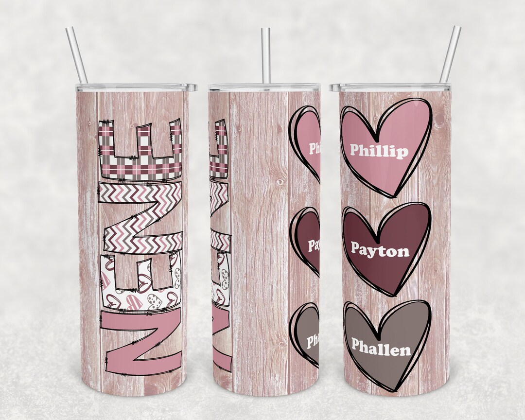 Nene Doodle Hearts Add Names and Hearts, Mother's Day, 20 Oz Skinny ...