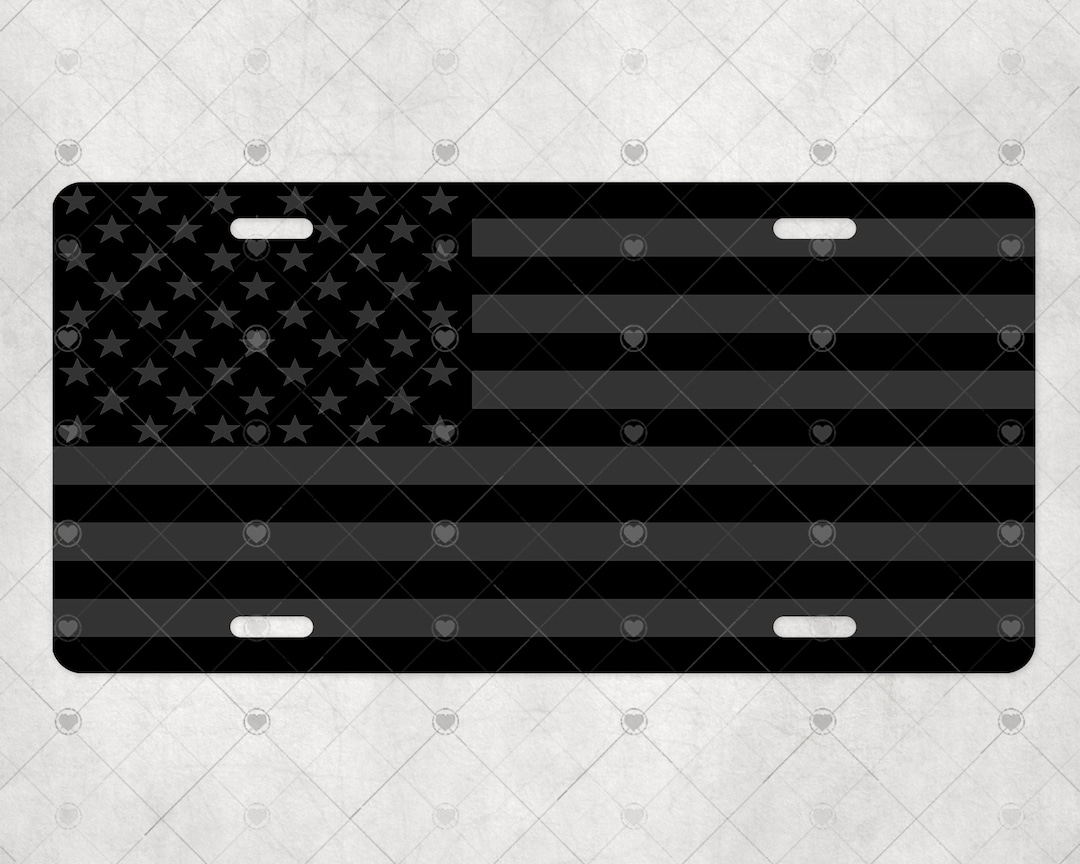 Matte Black American Flag Sublimation License Plate, Car Tag, Design ...