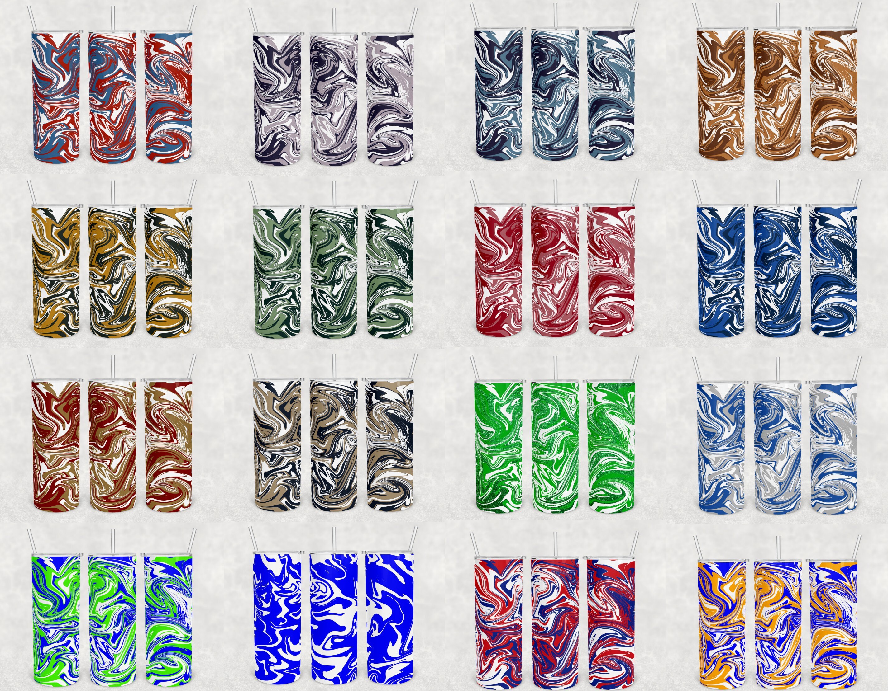 Hydro Dip Swirl Marble Pattern 16 Designs 20 Oz Skinny Tumbler - Etsy