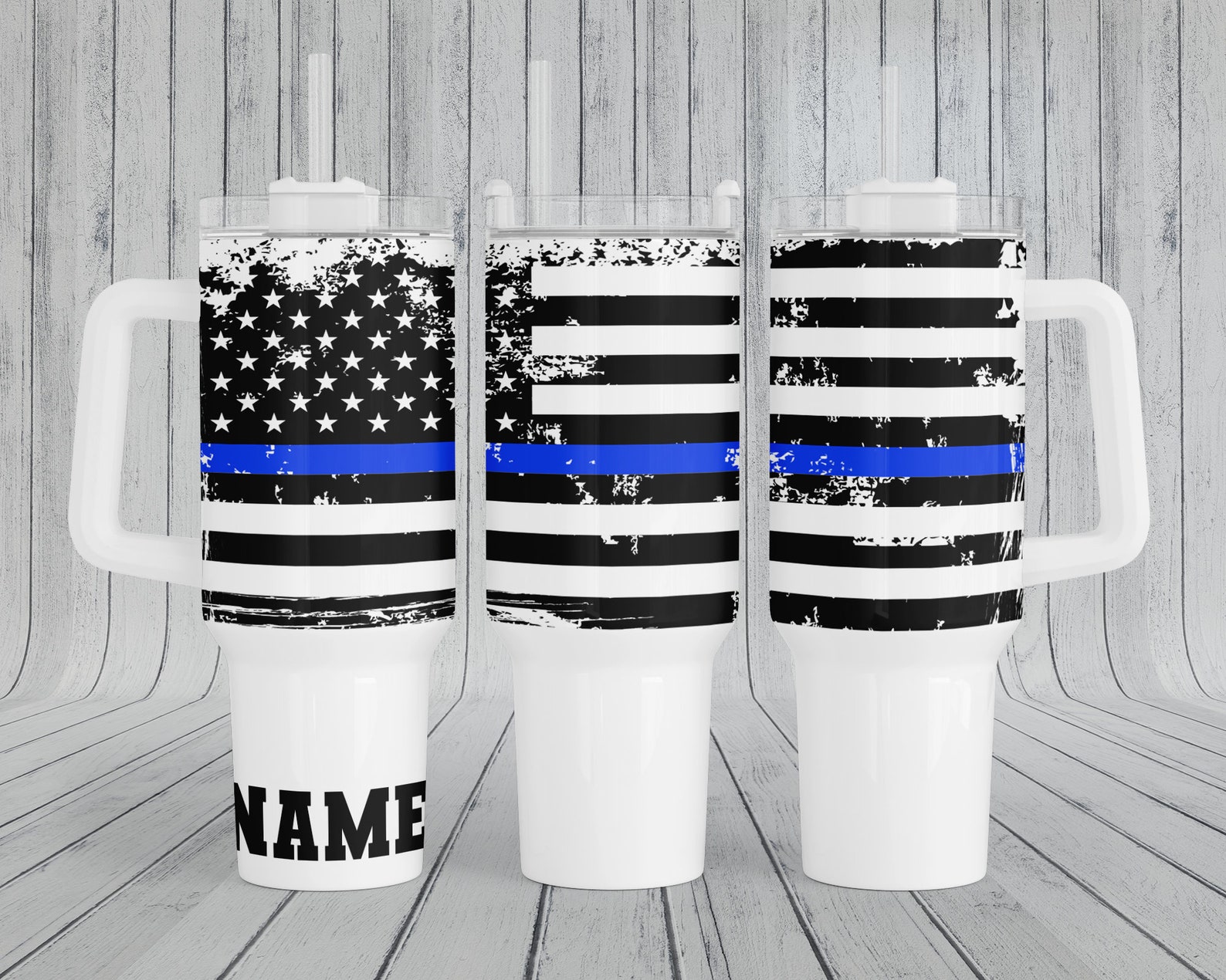 Thin Blue Line Flag, Law Enforcement, Back the Blue Wrap, 40 Oz Tumbler ...