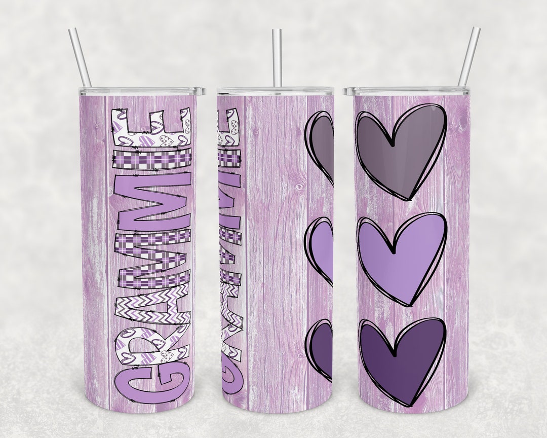 Grammie Doodle Hearts Purple Add Names and Hearts, Mother's Day, 20 Oz ...