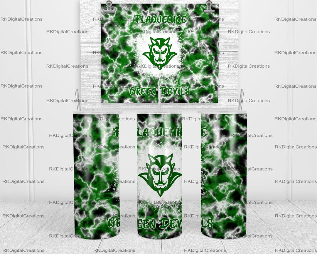 Green Devils 20 Oz Skinny Tumbler Sublimation Design Template Download ...