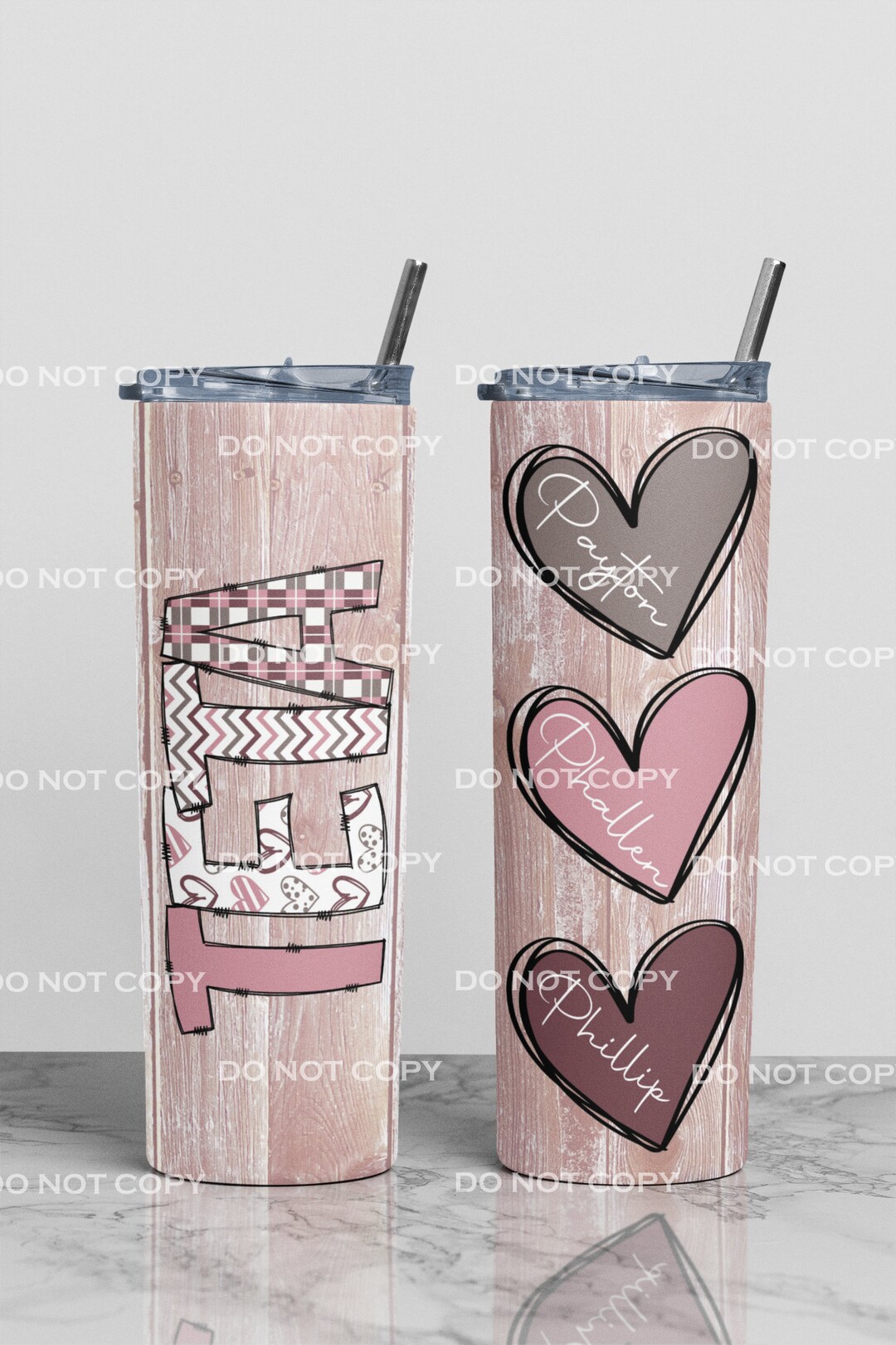 Teta Doodle Hearts Add Names and Hearts, Mother's Day, 20 Oz Skinny ...