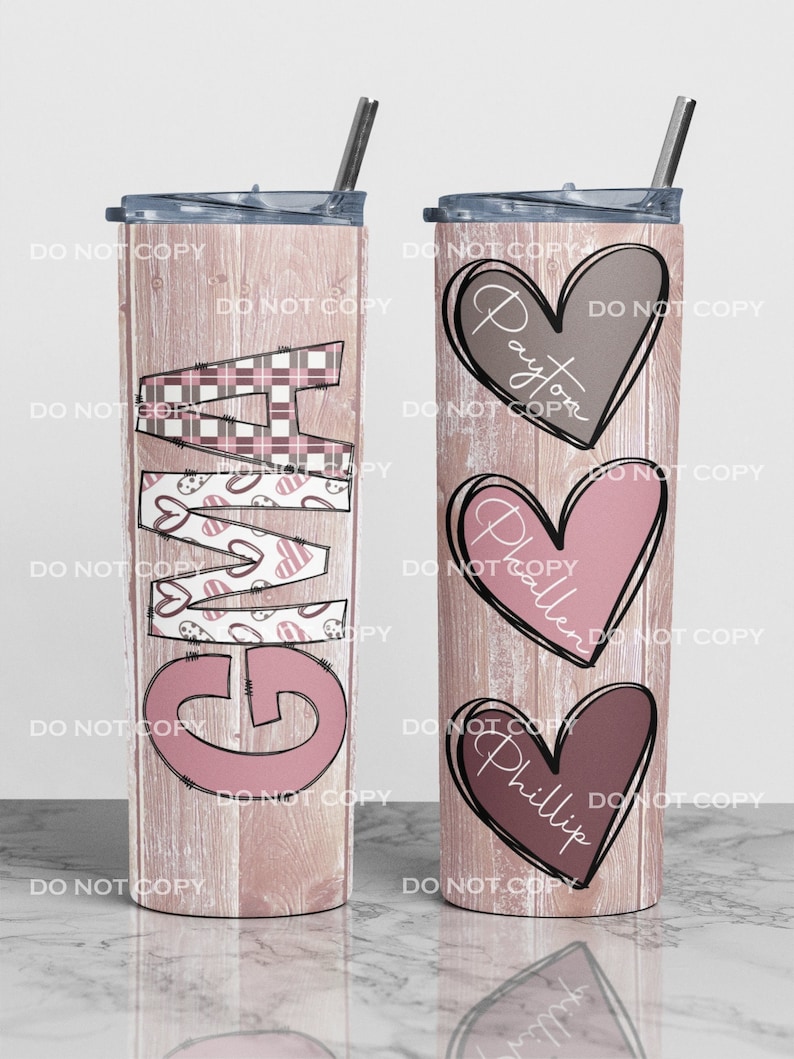 Gma Doodle Hearts Add Names and Hearts, Mother's Day, 20 Oz Skinny ...
