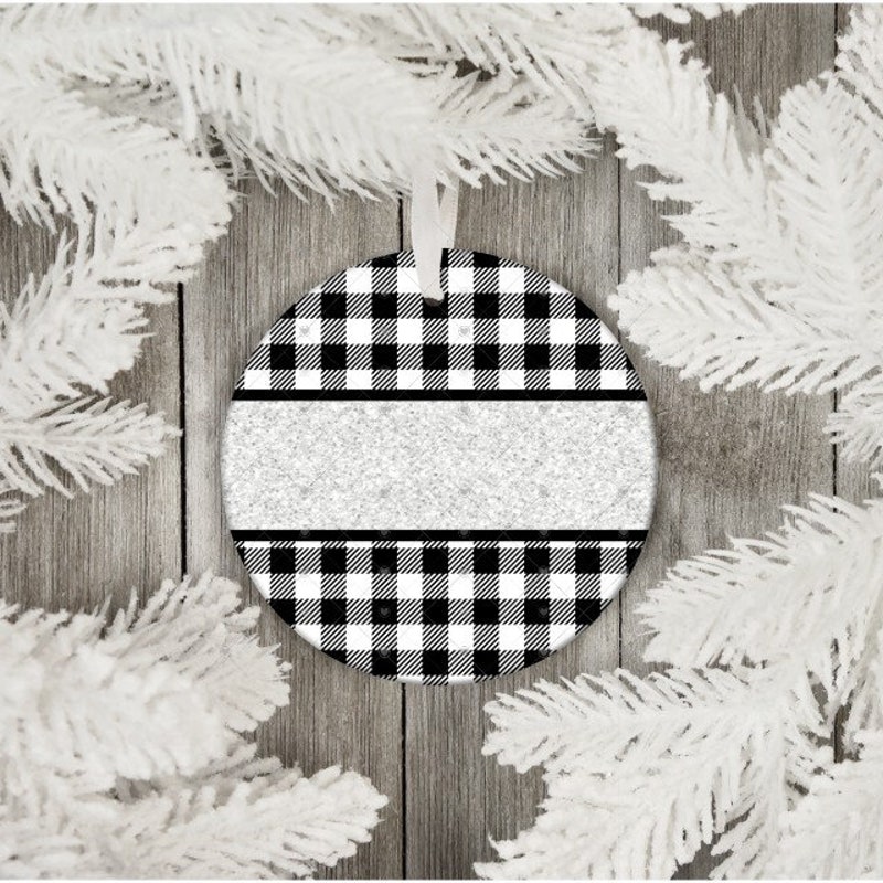 Black White Check Ornament - Etsy