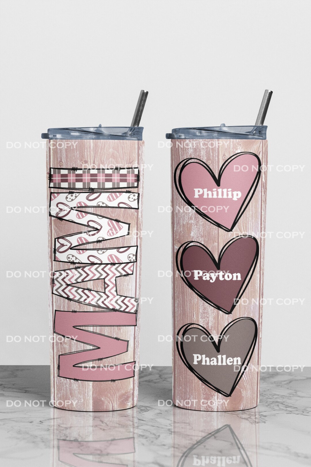 Mami Doodle Hearts Add Names and Hearts, Mother's Day, 20 Oz Skinny ...