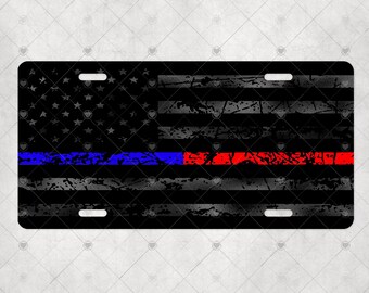 Thin Red Line Flag License Plate Reflective - Etsy