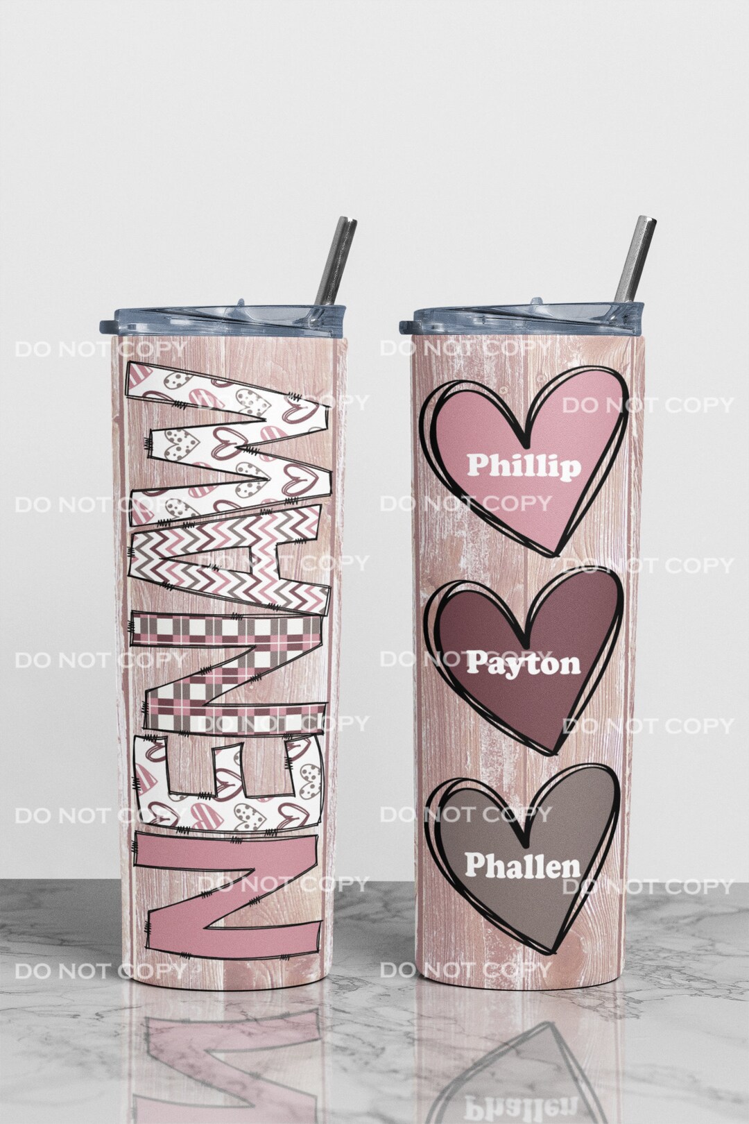 Nenaw Doodle Hearts Add Names and Hearts, Mother's Day, 20 Oz Skinny ...