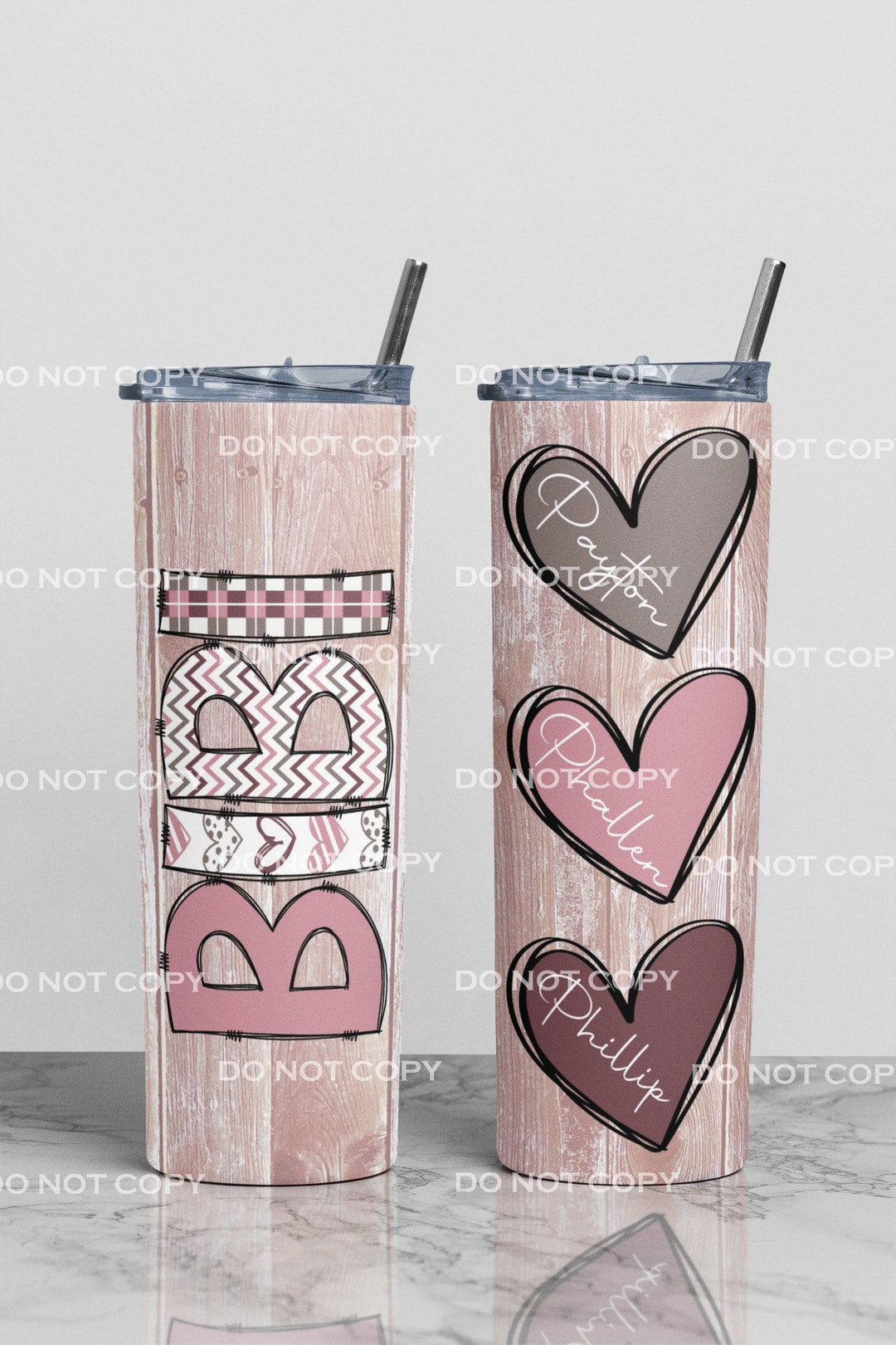 Bibi Doodle Hearts Add Names and Hearts, Mother's Day, 20 Oz Skinny ...