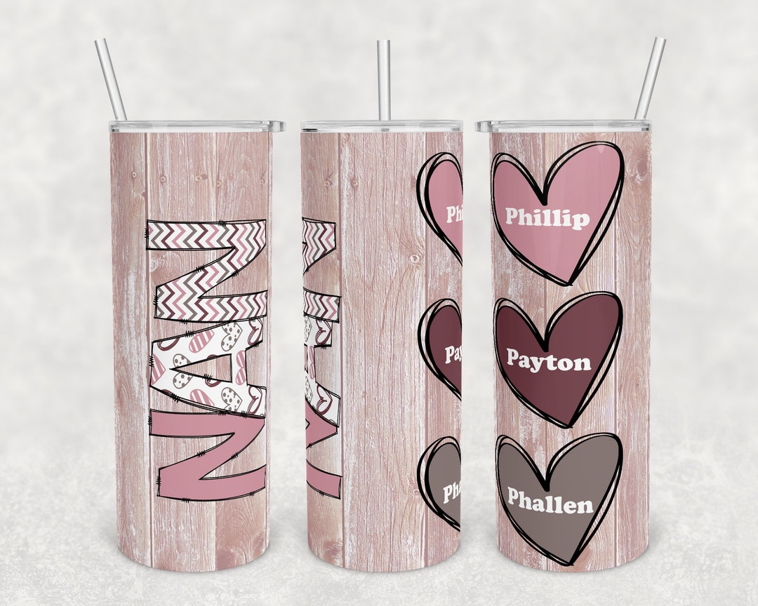 Nan Doodle Hearts Add Names and Hearts, Mother's Day, 20 Oz Skinny ...