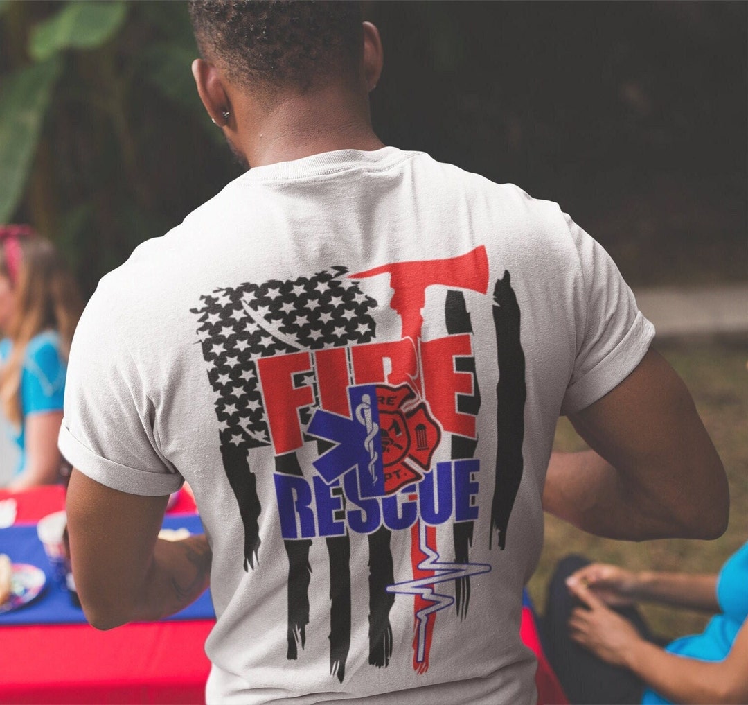 Firefighter EMS, Fire Rescue, EMT Paramedic, White and Black T Shirt Designs, Sublimation ...