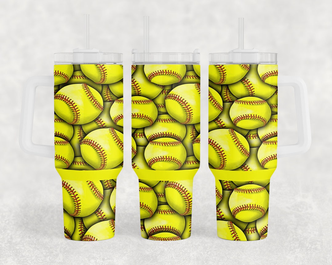 Seamless 3 Piece Softball Wrap, Middle Piece Included, 40 Oz Tumbler ...