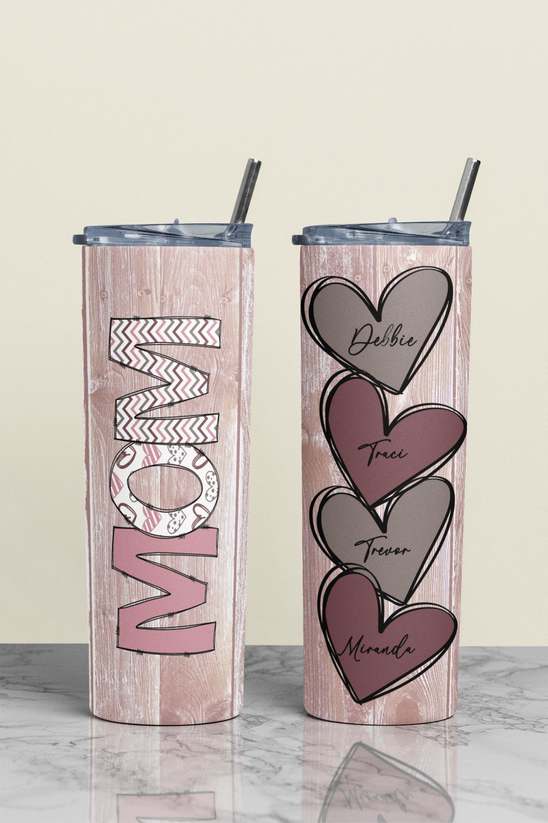 Mom Doodle Hearts Add Names and Hearts, Mother's Day, 20 Oz Skinny ...