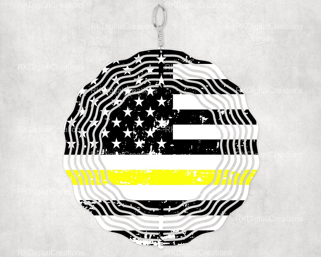 Thin Yellow Line Distressed Flag, Dispatch, Communications Officer ...