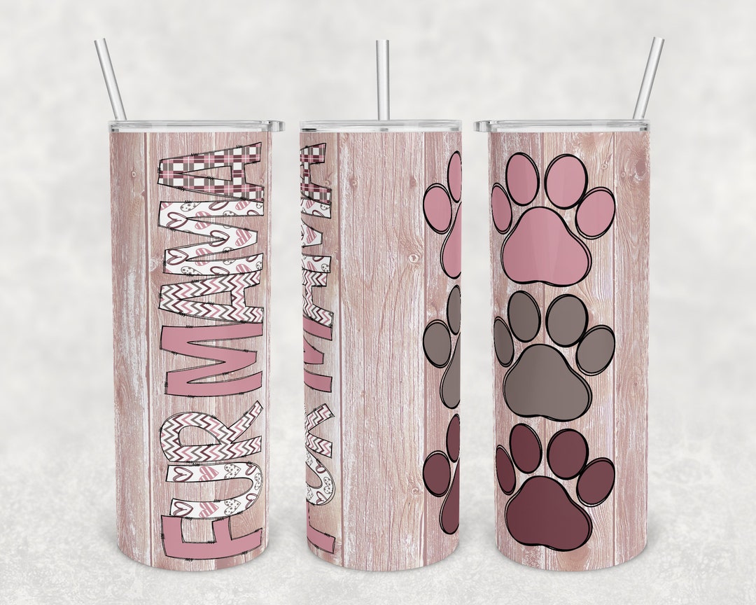 Fur Mama Doodle Paws Add Names and Hearts, Mother's Day, 20 Oz Skinny ...