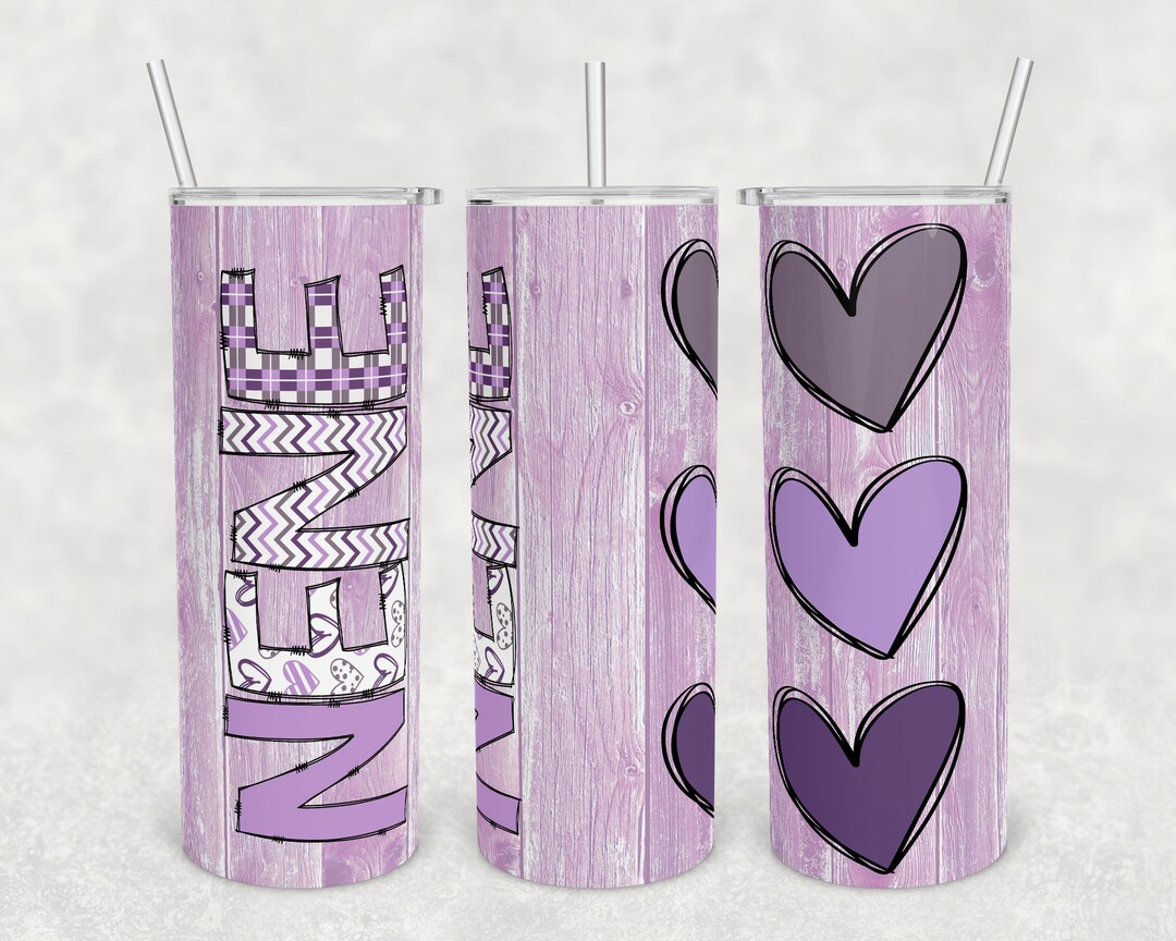 Nene Doodle Hearts Purple Add Names and Hearts, Mother's Day, 20 Oz ...