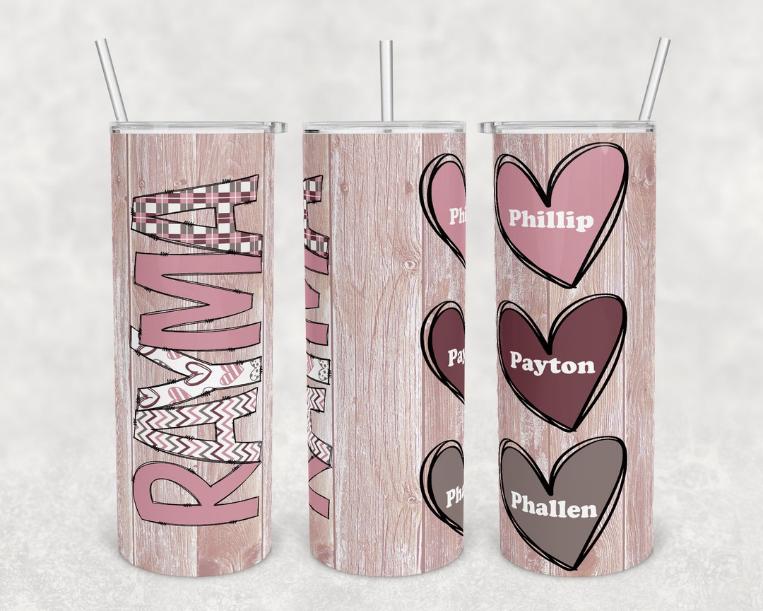 Rayma Doodle Hearts Add Names and Hearts, Mother's Day, 20 Oz Skinny ...