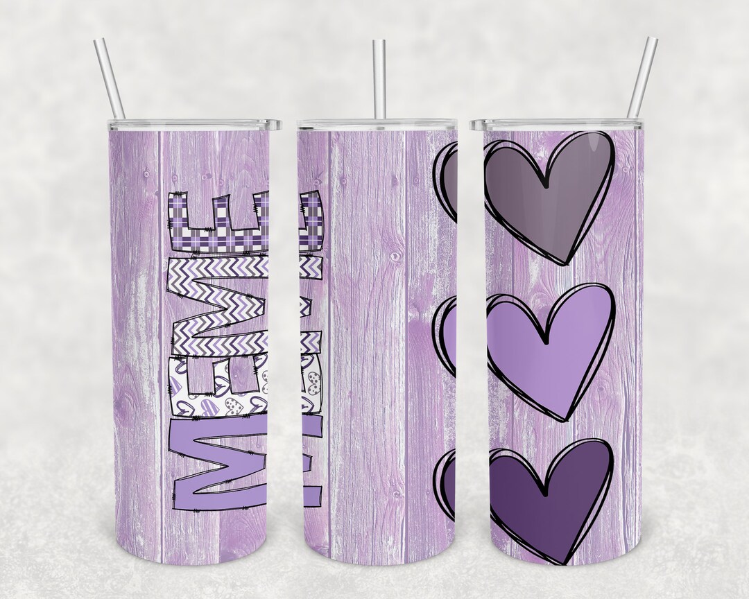 Meme Doodle Hearts Purple Add Names and Hearts, Mother's Day, 20 Oz ...