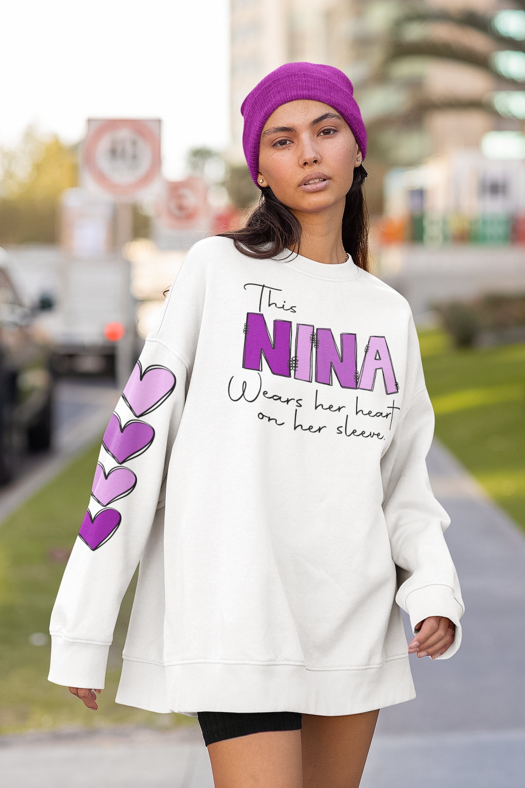 This Nina Wears Her Heart on Her Sleeve, Shades of Purple, Mother's Day ...