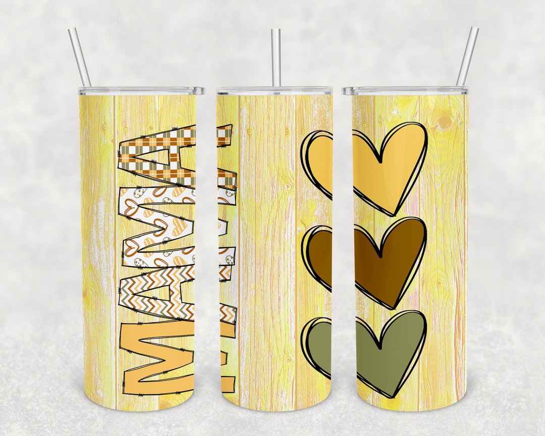 Mama Doodle Hearts Yellow Add Names and Hearts, Mother's Day, 20 Oz ...