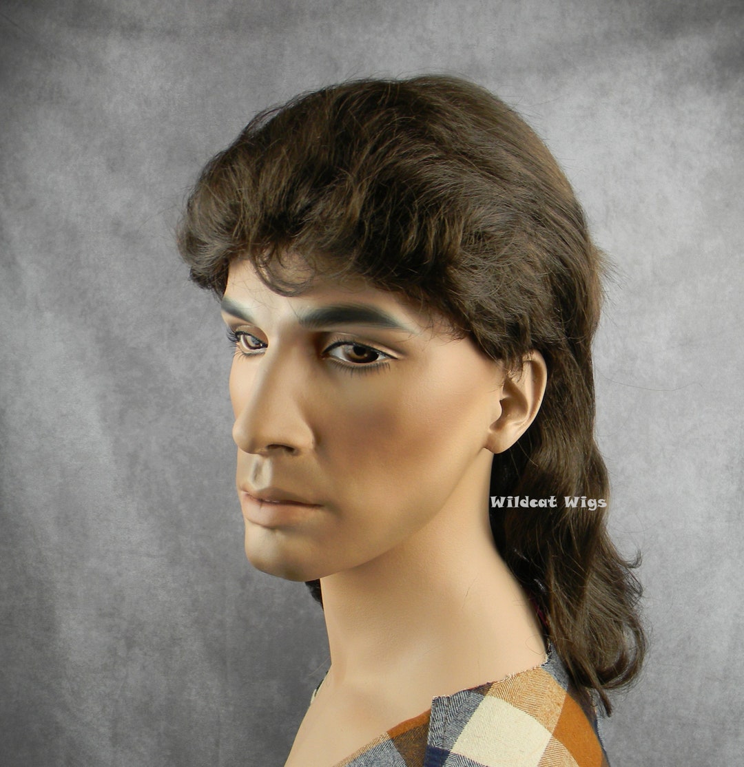 MULLET Wig .. Deluxe Top Quality .. Unisex Wig .. Chestnut Brown ...