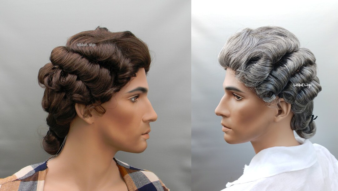 Colonial Man Wig .. White, Brown, or Gray .. Great for Historical Plays ...