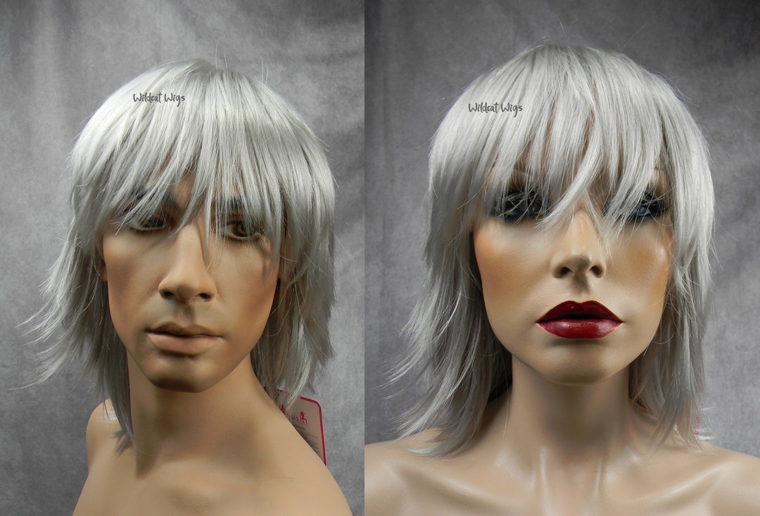 Hot Unisex Shag Style New Wig .. CHROME COLOR !!! Fabulous! - Etsy