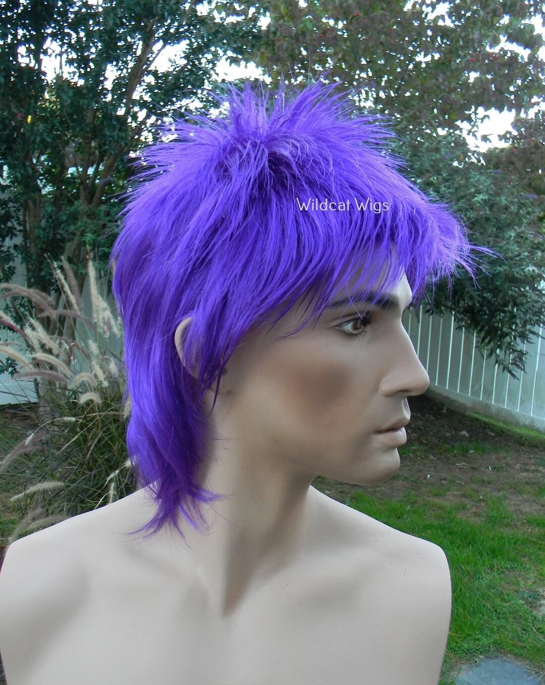 Unisex Rod Stewart Style 1980's Retro Punk Wig. Dark Purple! - Etsy