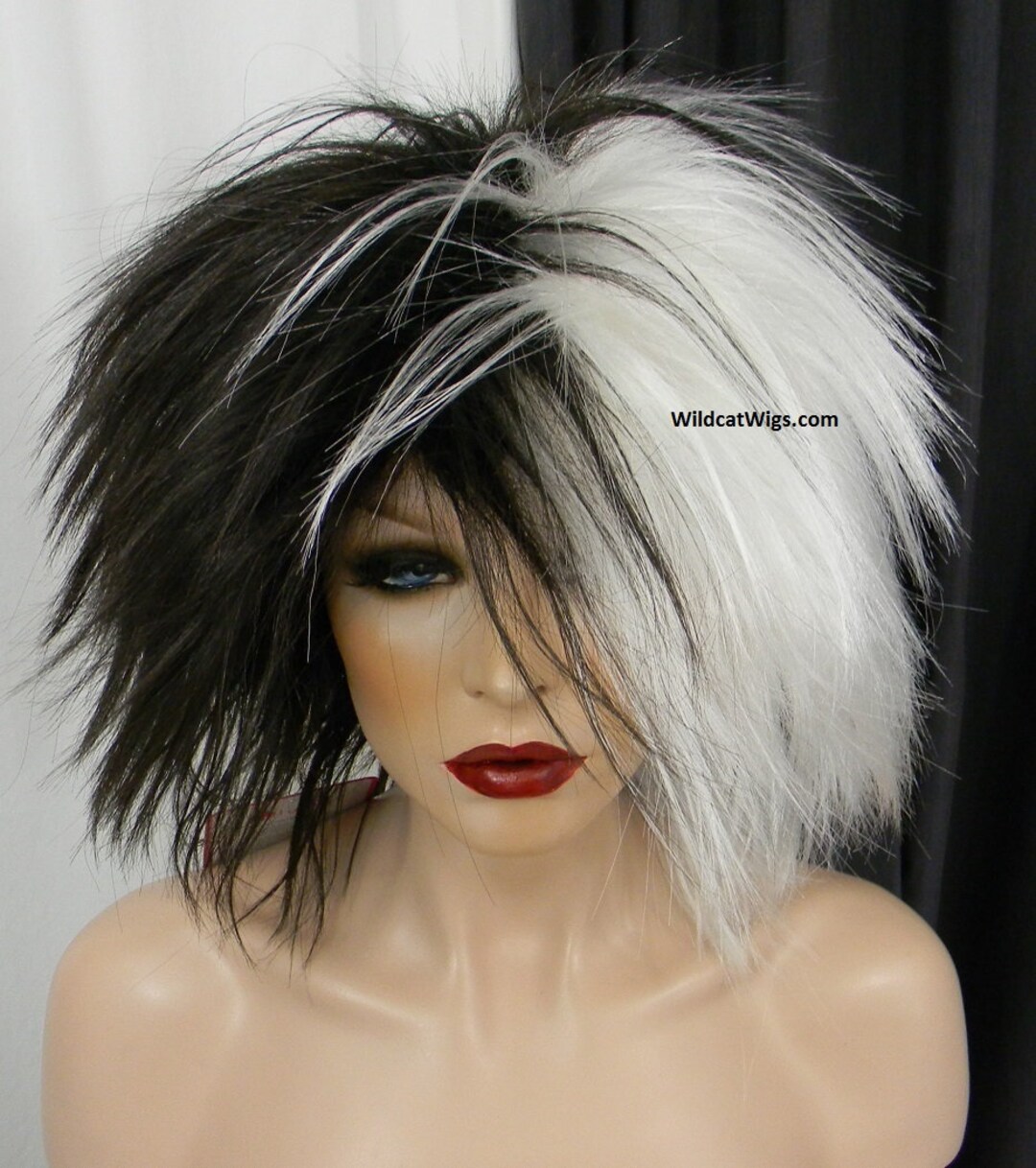 CRUELLA .. Modern Punky Style Wig! Unisex .. Drag .. Rocker Best Seller ...