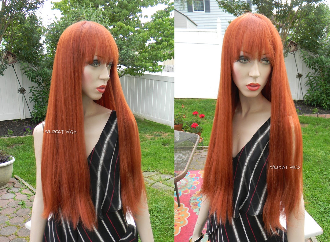 HEAT OK .. Long Red Wig NEW .. Super Texture! Unisex Drag Gorgeous Sexy ...