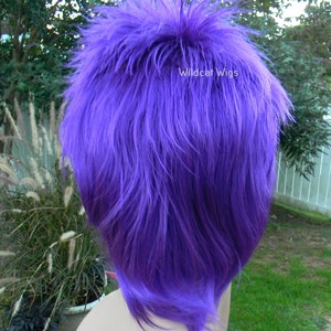Unisex Rod Stewart Style 1980's Retro Punk Wig. Dark Purple - Etsy