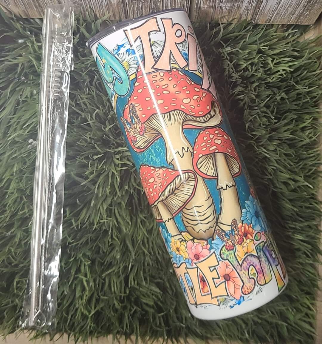 Stay Trippy 20oz Tumbler With Straw and Cleaner: Embrace the Magic With ...