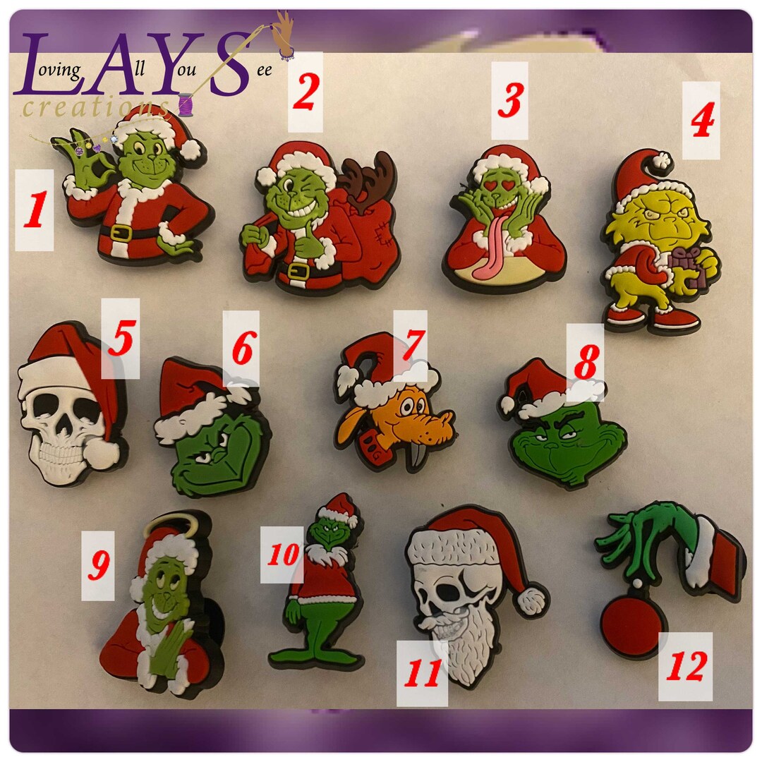 Grinch Shoe Charms - Etsy