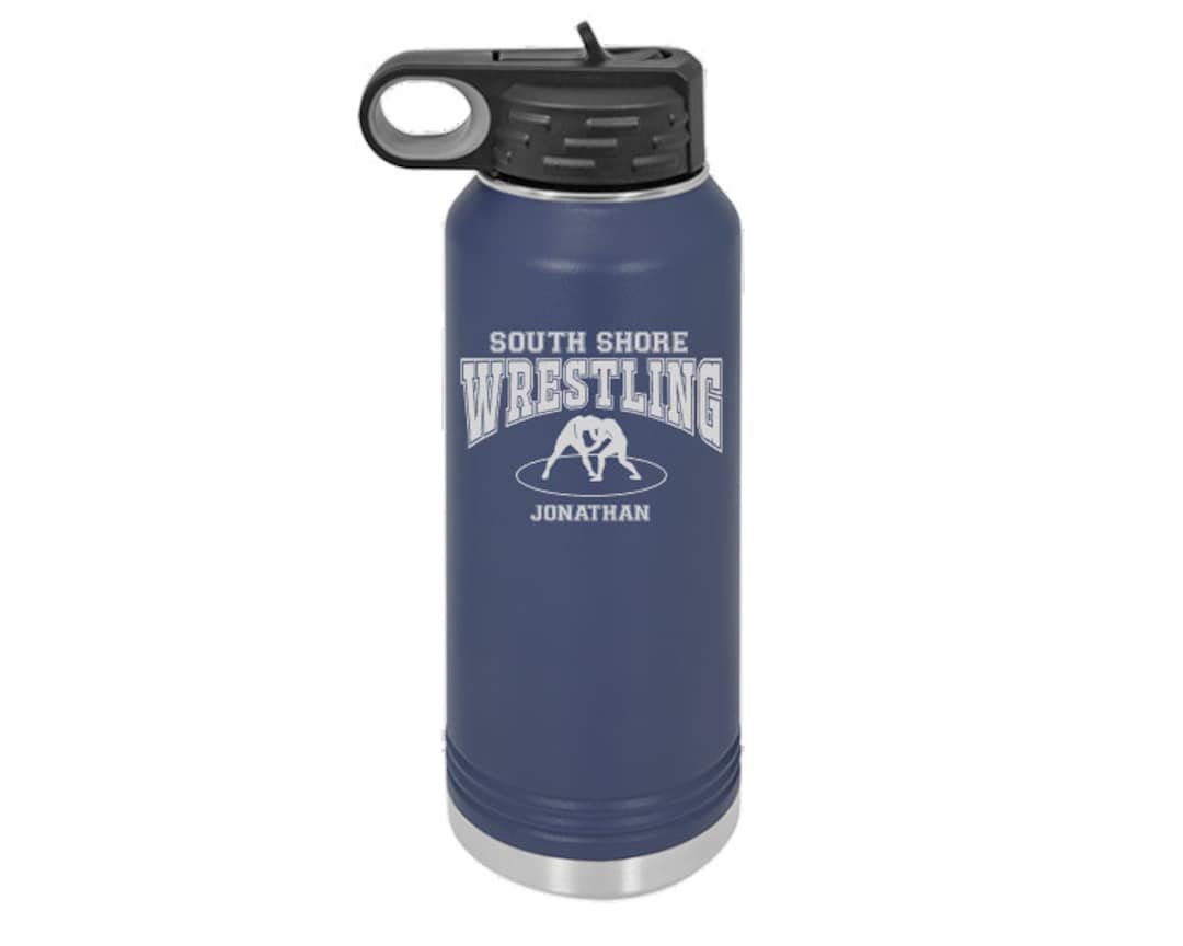 Wrestling Water Bottle, Wrestling Engraved Water Bottle, Etched Water ...
