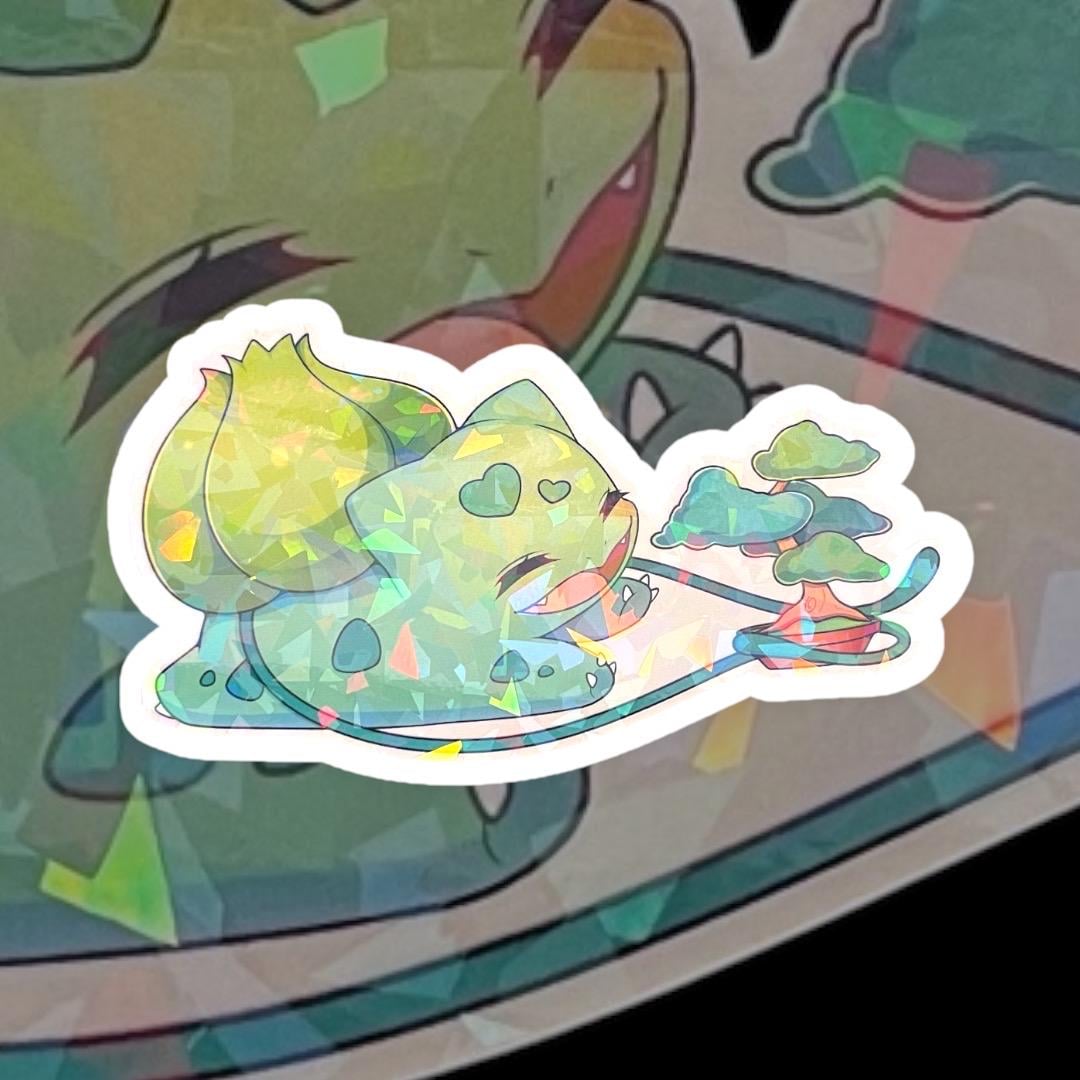 Bulbasaur Zen Holographic Sticker - Etsy
