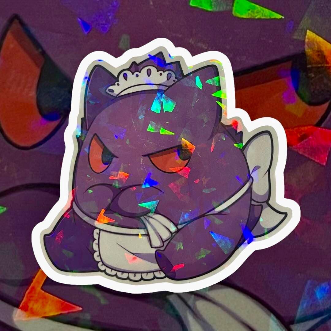 Spooky Disgruntled Maid Holographic Sticker - Etsy