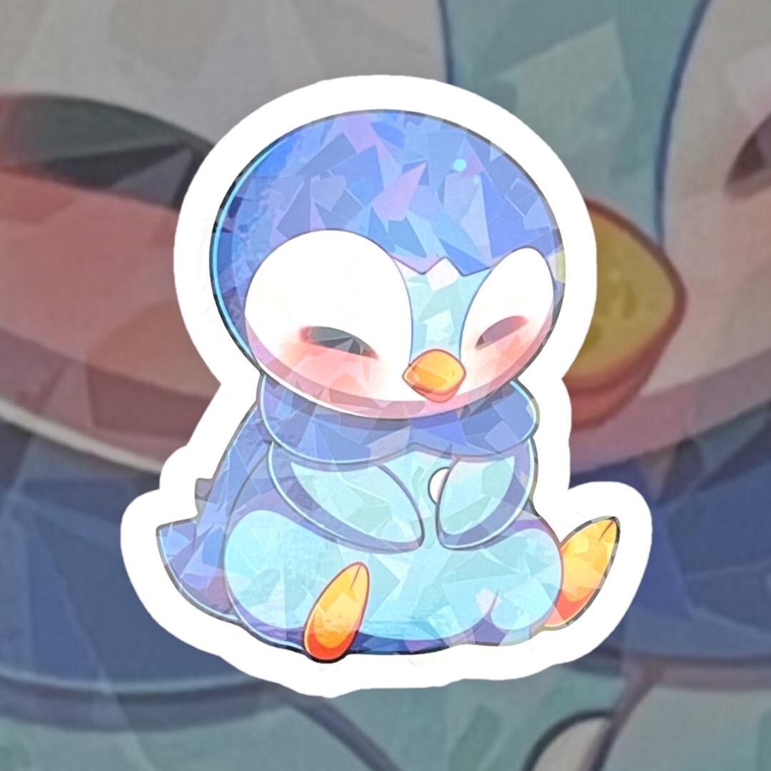 Piplup Sleepy Holographic Sticker - Etsy