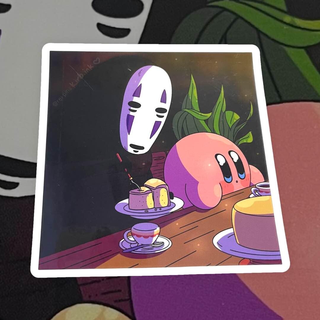 Kirby & No Face Vinyl Sticker - Etsy