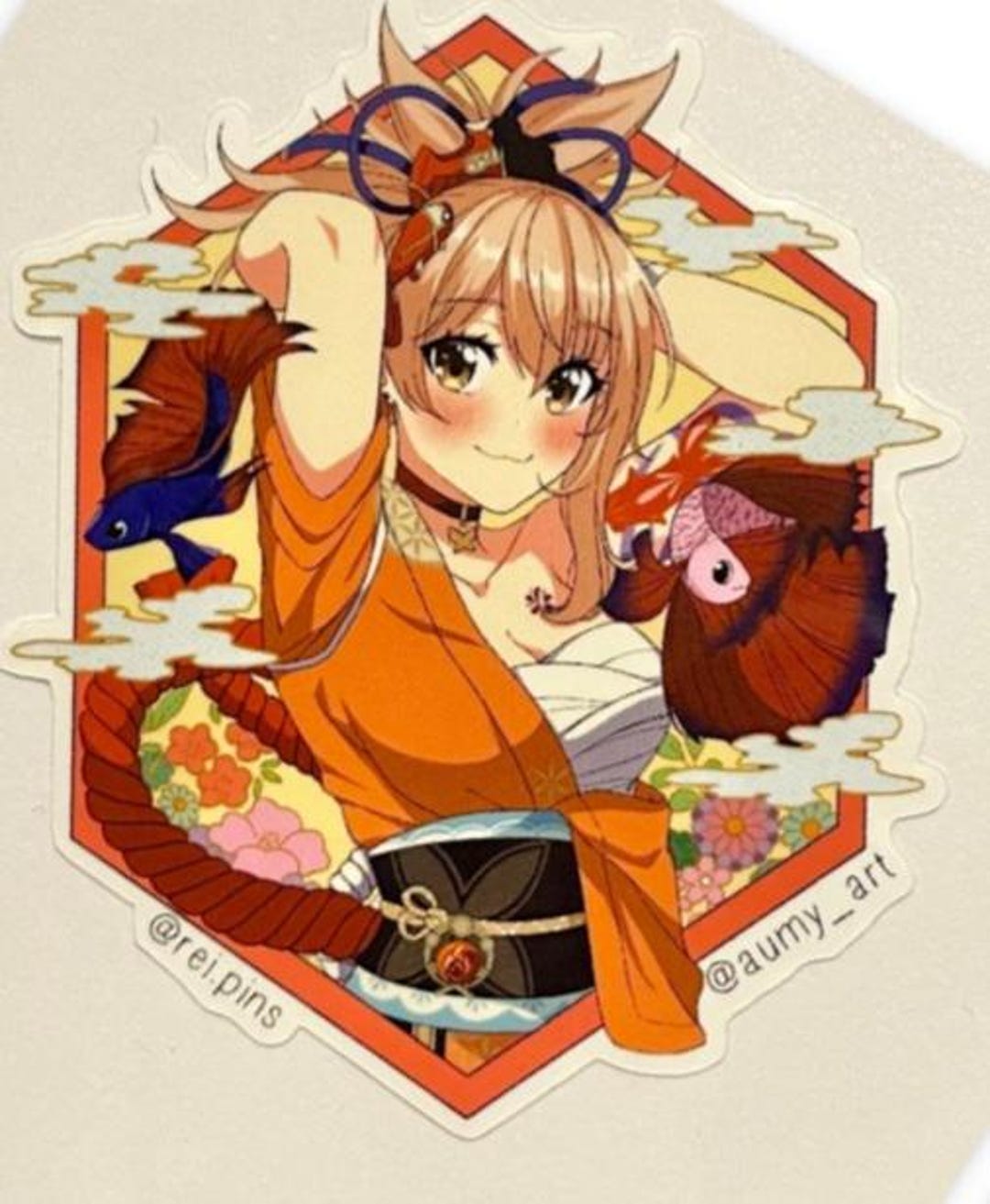Genshin Yoimiya Vinyl Sticker - Etsy