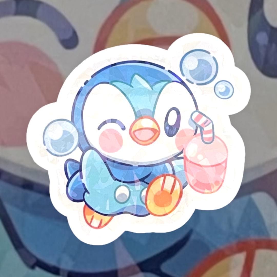 Piplup Soda Holographic Sticker - Etsy